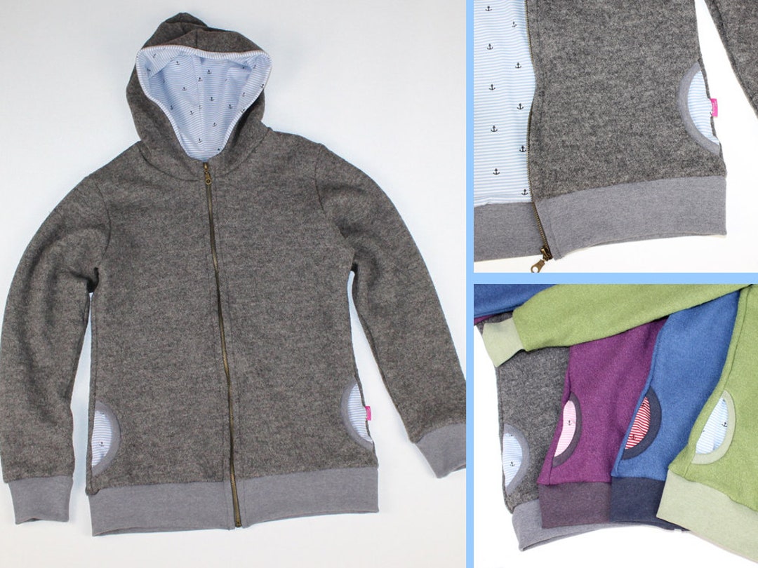 Whale Jacket, Lined Wool Walk Jacket Grey - Etsy