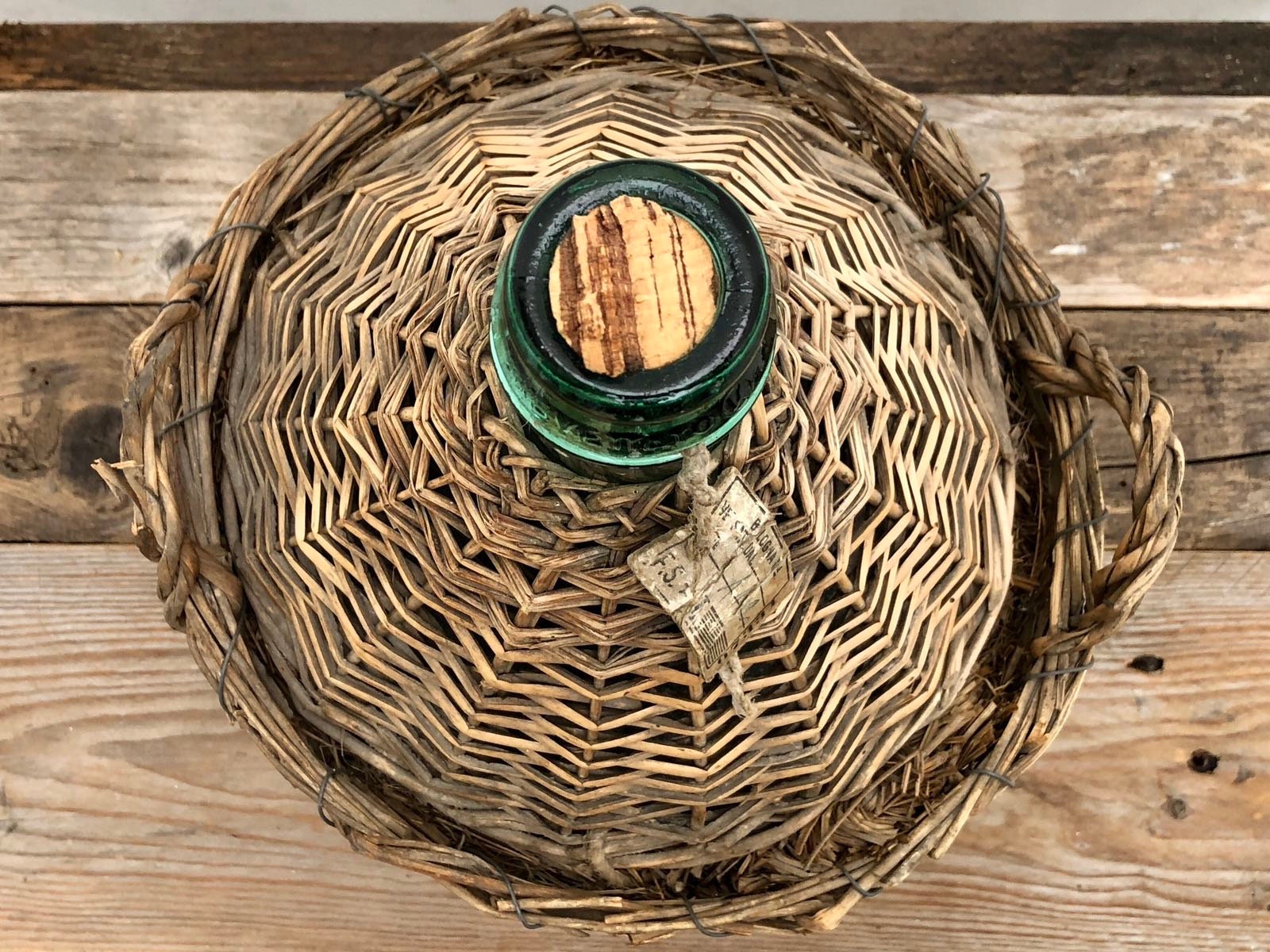 Old 10 Liter Demijohn With Wicker Basket - Etsy