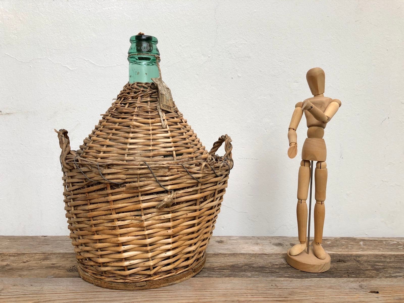 Old 10 Liter Demijohn With Wicker Basket - Etsy