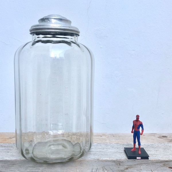 Large Antique Glass Container - Etsy