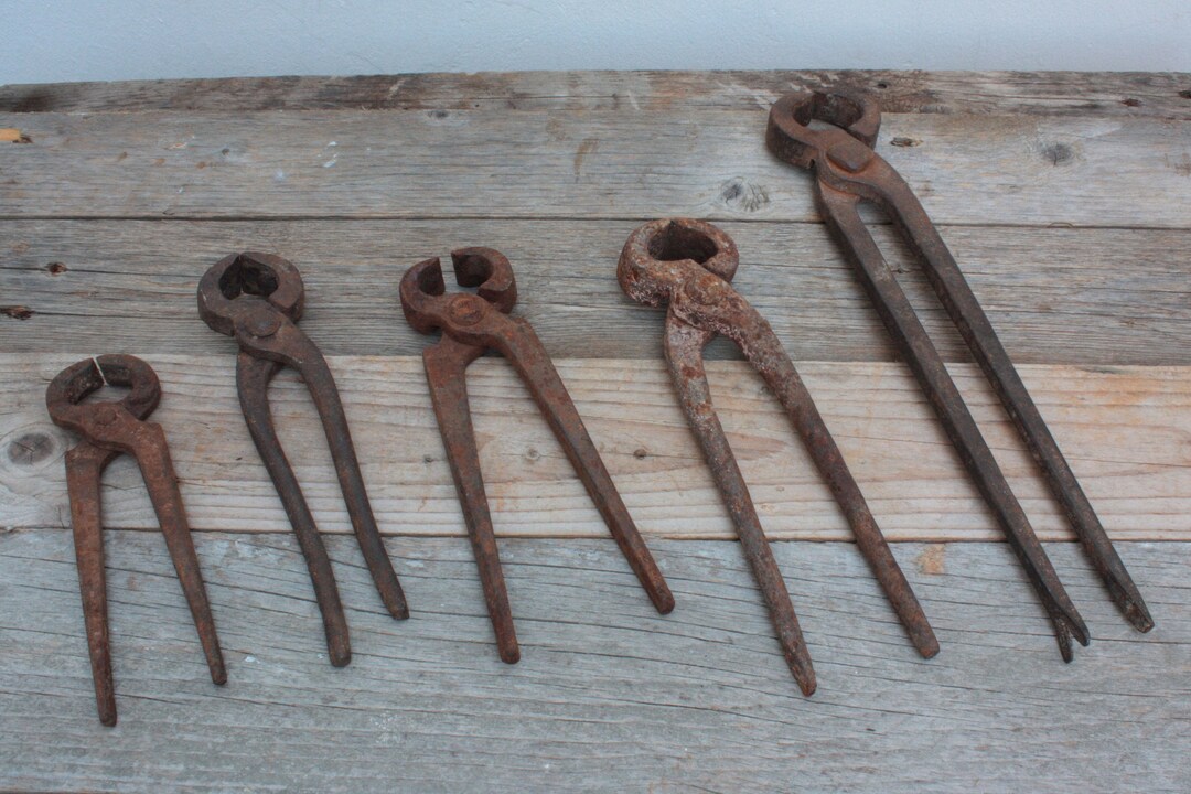 Vintage Rusty Tongs Old Tongs Blacksmith Pliers of the Iron Tongs Set ...