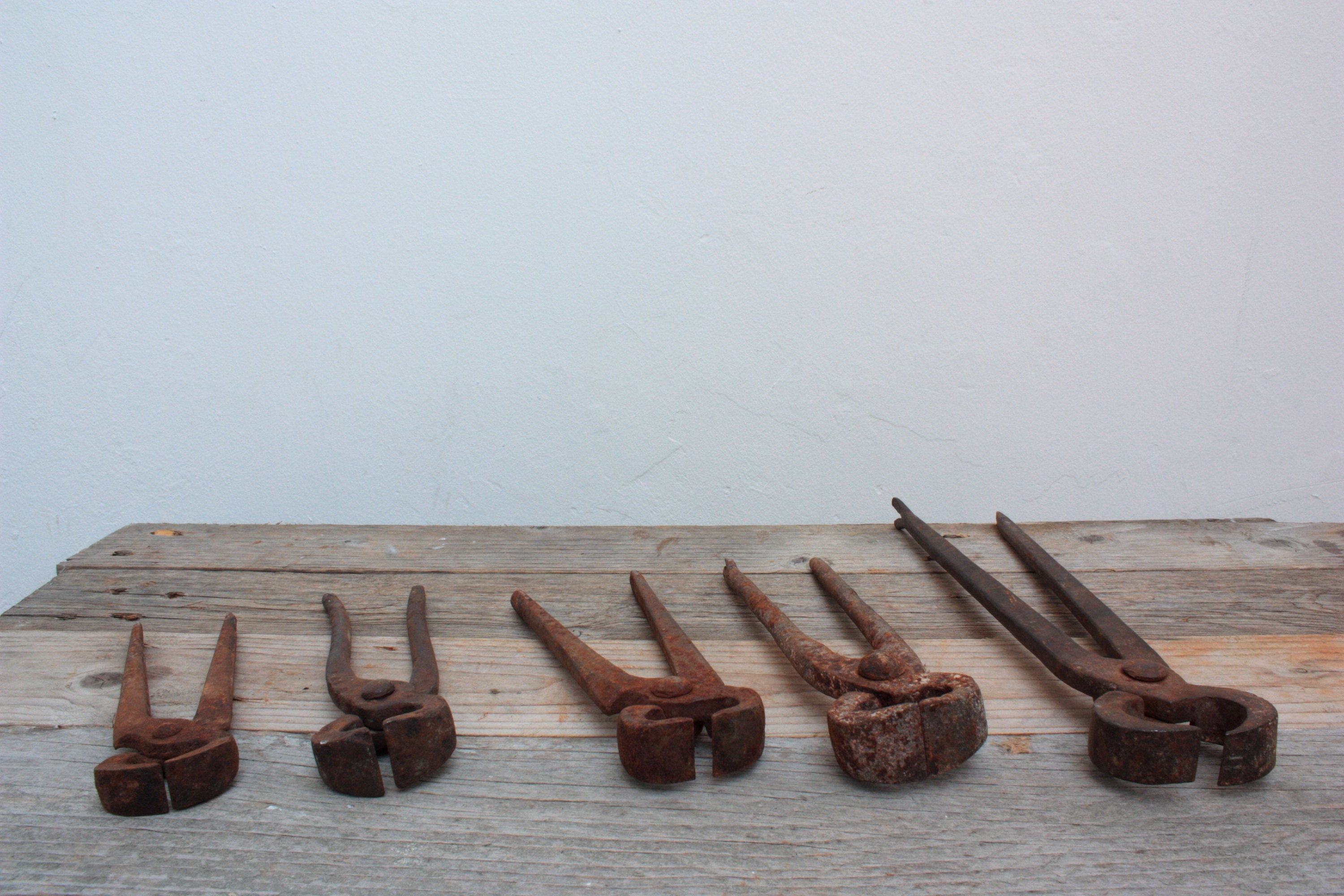 Vintage Rusty Tongs Old Tongs Blacksmith Pliers of the Iron Tongs Set ...