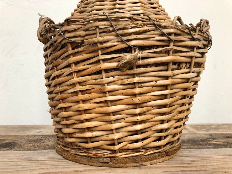 Old 10 Liter Demijohn With Wicker Basket - Etsy