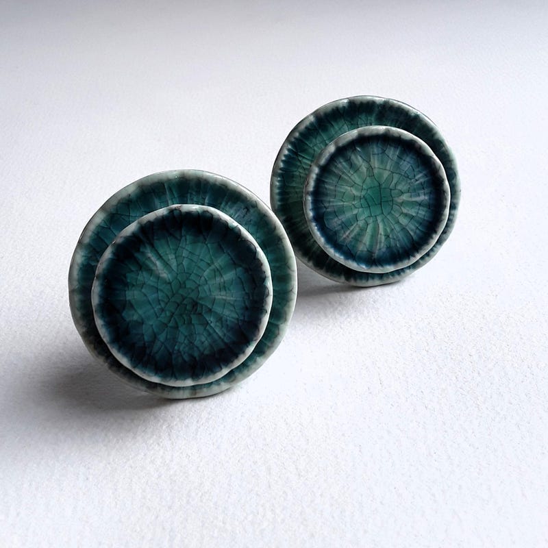 Teal Glass Knobs - Etsy