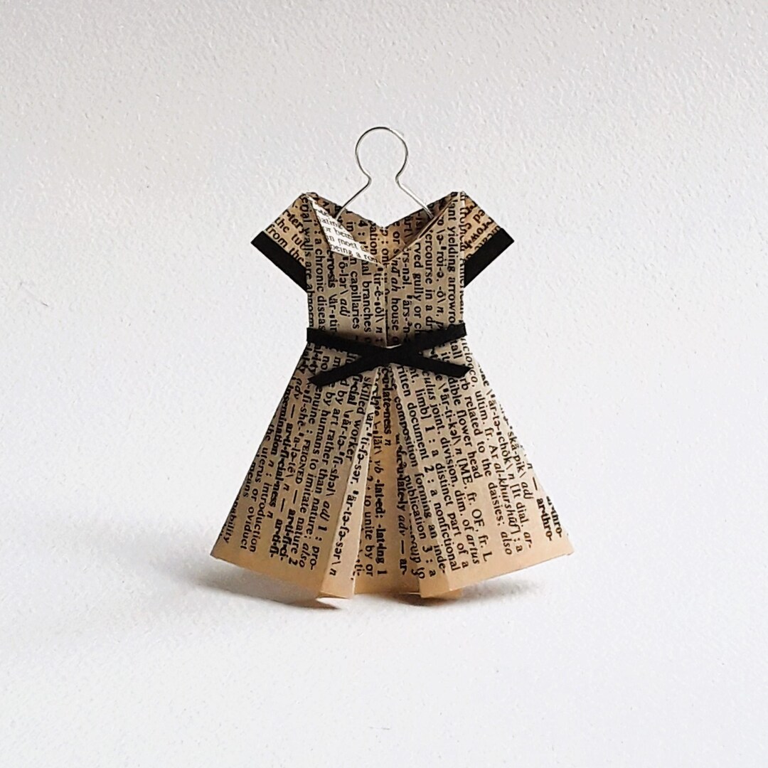 Origami Dictionary Dress Ornament | Upcycled Book Page Art | Book Lover ...