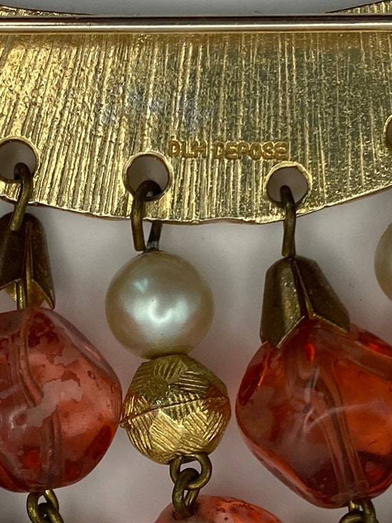 Vintage 1960 / 70s French DLH Depose Waterfall Brooch… - Gem