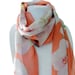 Coral Silk Scarf - Spring Scarf - Tropical Floral Scarf - Sheer - 15" X ...
