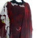 Red Silk Caftan - Burgundy Silk Poncho - Silk Cover up - Floral Sheer ...