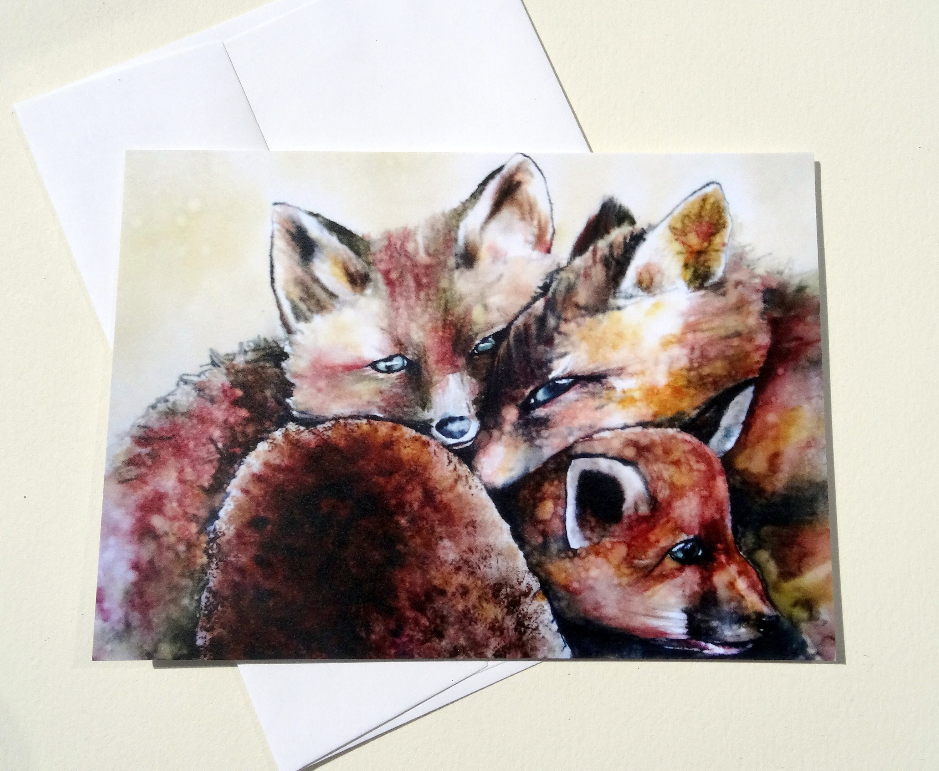 Fox Greeting Card with Envelope Baby Animal Card | Etsy