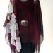 Red Silk Caftan - Burgundy Silk Poncho - Silk Cover up - Floral Sheer ...