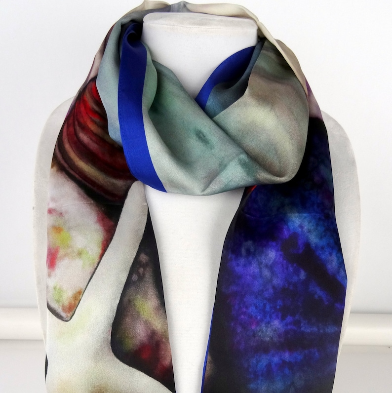 Beach Silk Scarf Shells Art Scarf Ocean Silk Scarf - Etsy