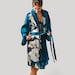 Blue Silk Robe Bridal Gift Blue Floral Silk Robe Silk - Etsy