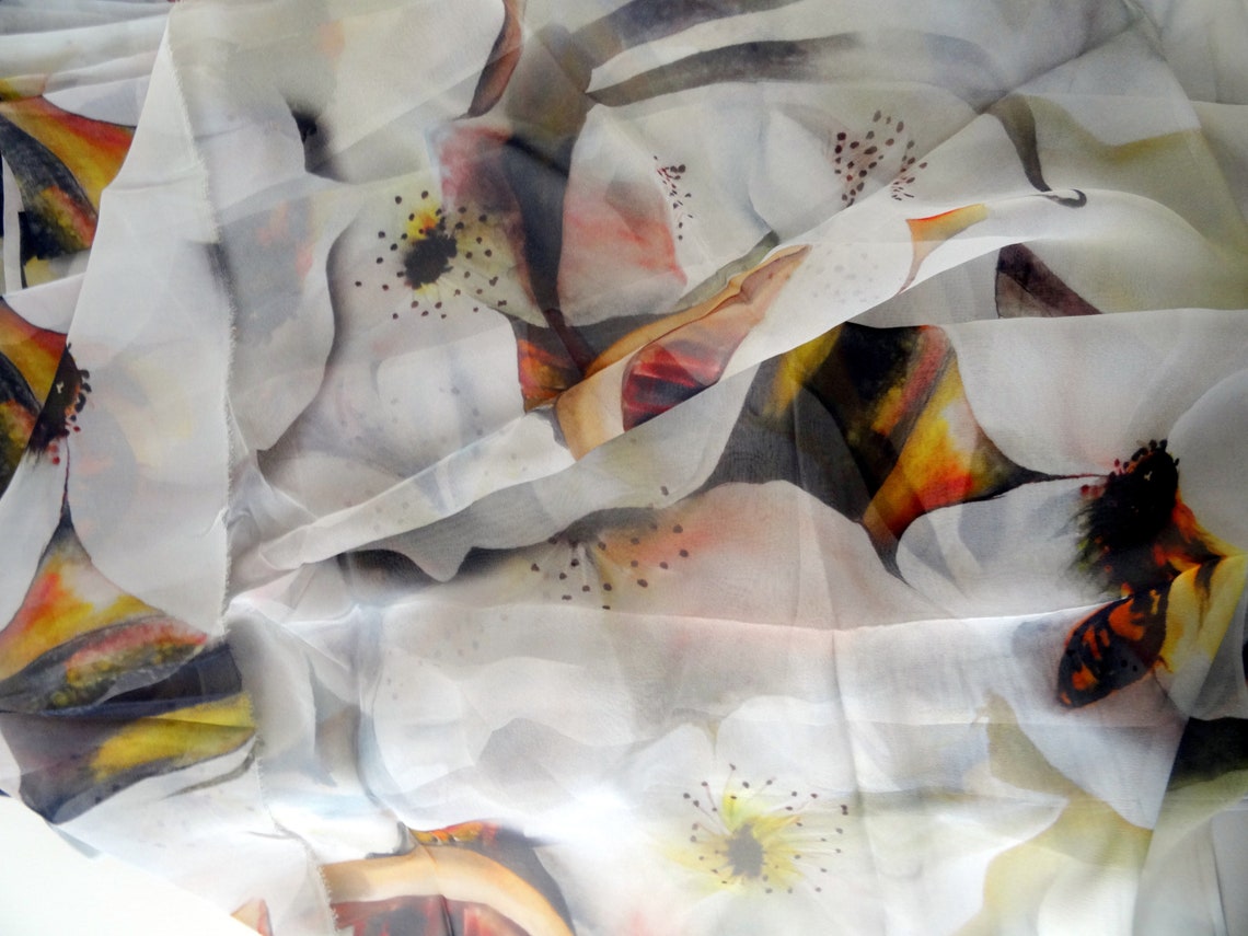 Beige Silk Material Spring Silk by Yard Copper Digital | Etsy