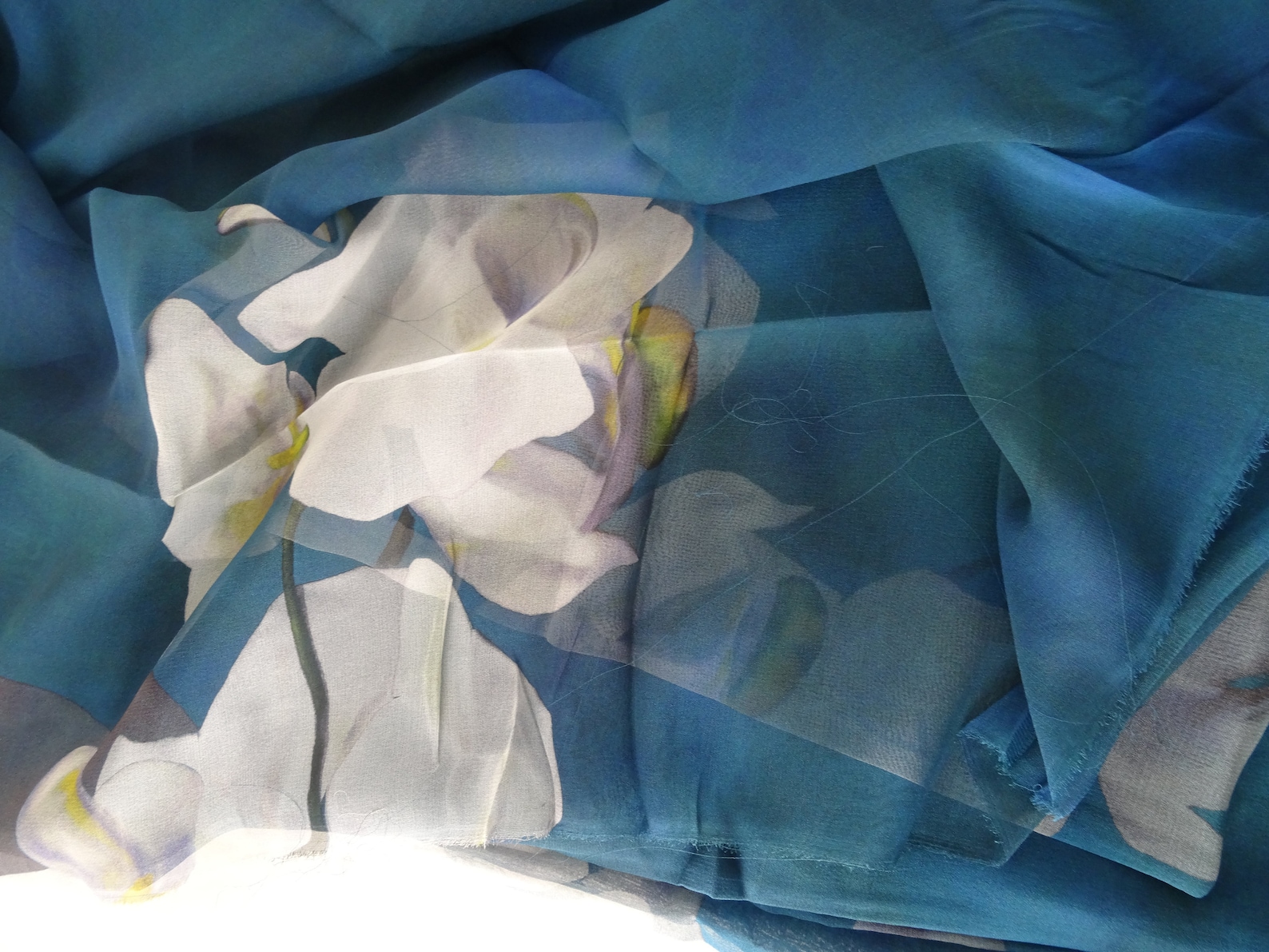 Classic Blue Silk Material Spring Silk By Yard Digital | Etsy