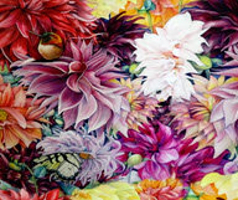 Floral Silk Material Large Flower Vibrant Silk by Yard - Etsy