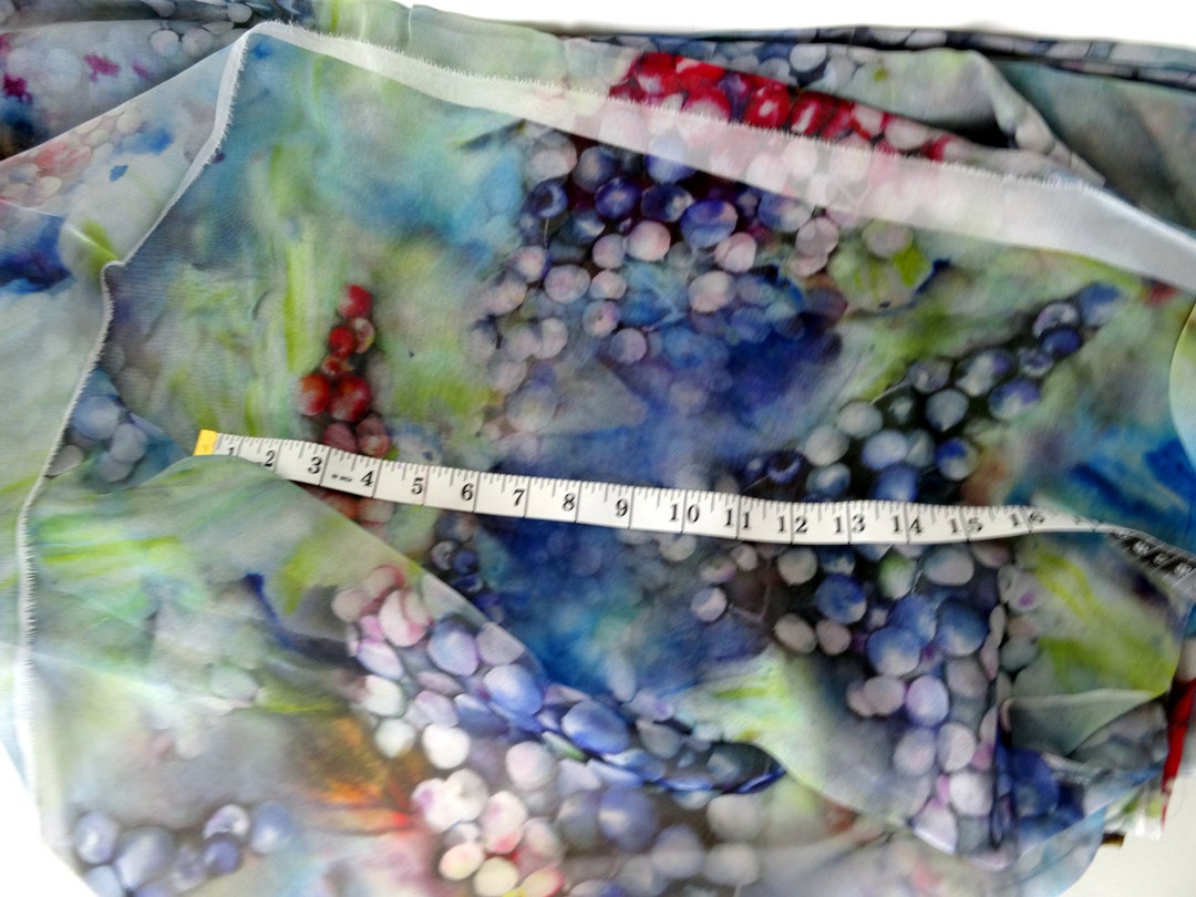 Spring Silk Material - Grape Silk by Yard - Digital Print Silk ...