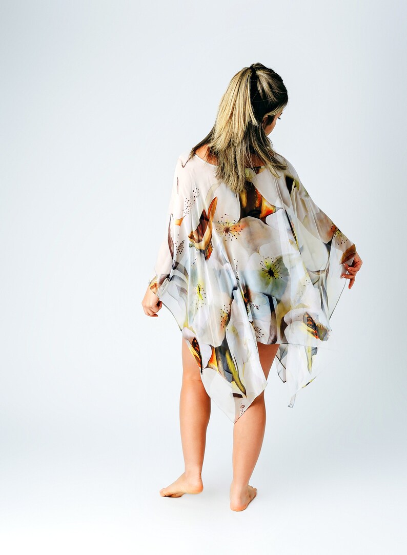 Winery Silk Caftan - Kaftan - Sheer Silk Cover up - Resort Wear ...