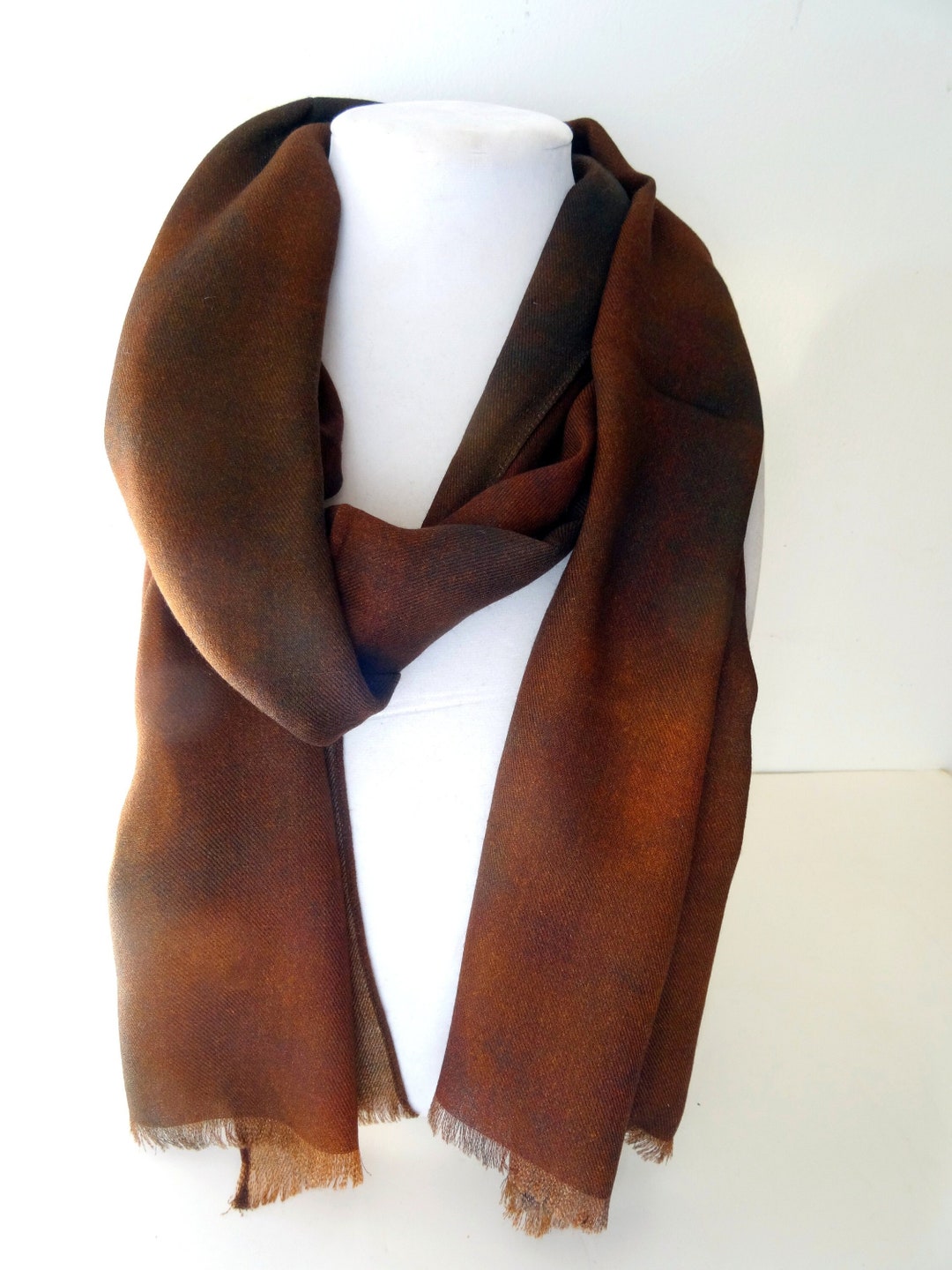 Brown Soft Wool Scarf - Scarf for Him - Winter Scarf - 15"x72" - Etsy