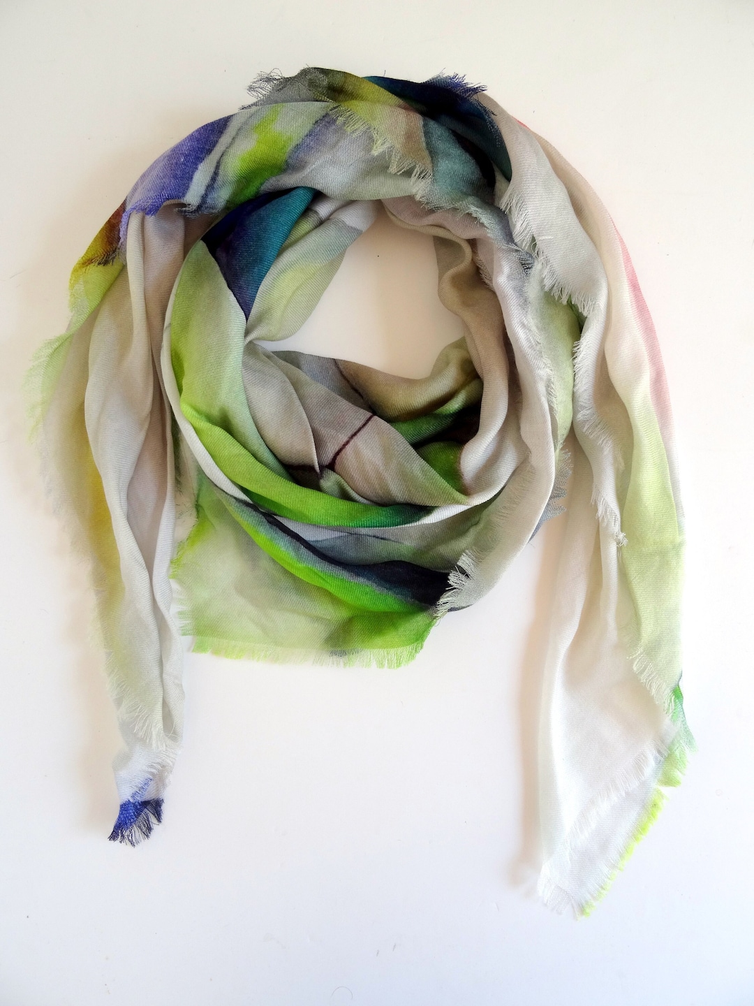 Abstract Soft Wool Scarf - Winter Scarf - Gift for Her - 45"x45" - Etsy