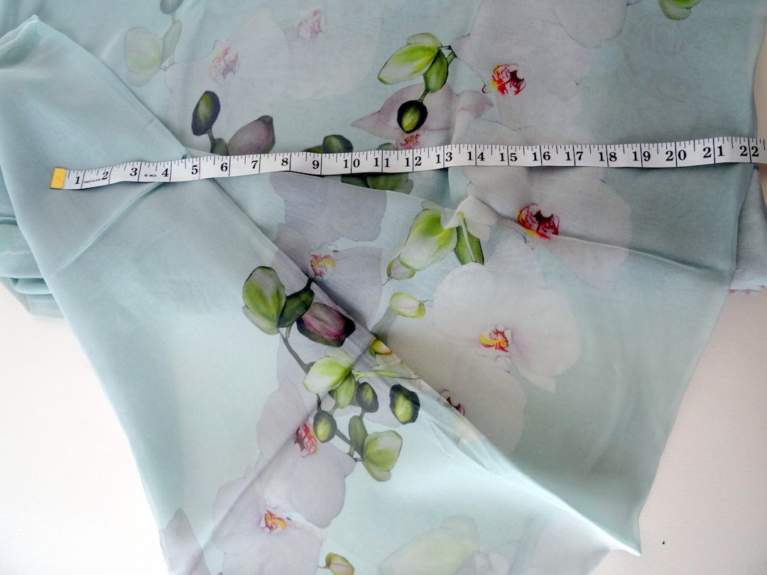 Pastel Silk Material - Sage Orchid Vibrant Silk by Yard - Digital Print ...