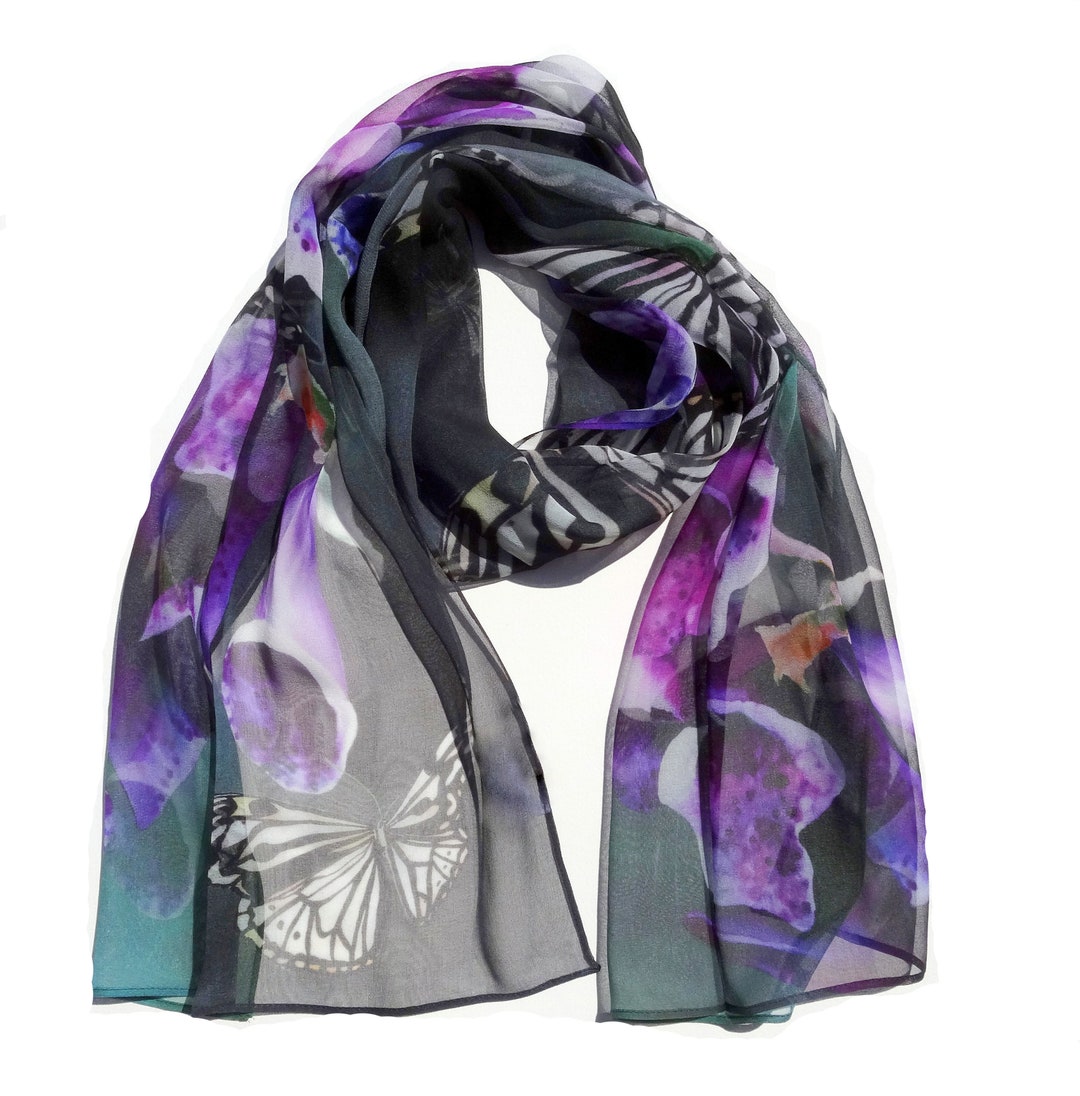 Butterfly Silk Scarf - Spring Scarf - Holiday Scarf - Gift for Her - 15 ...