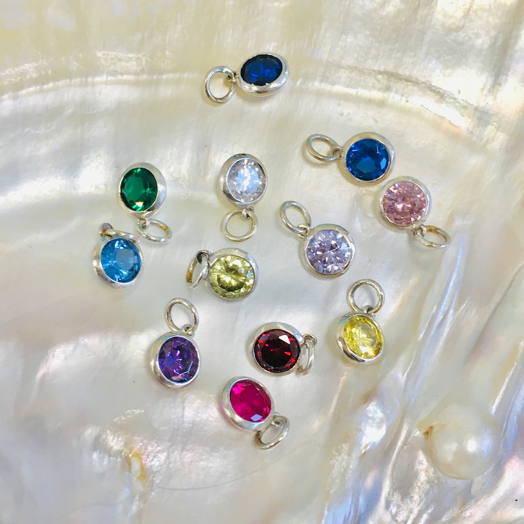 Sterling Silver Birth Stone Charms, Birthstone Charms, Birth Month ...