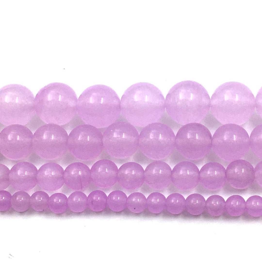 Light Purple Jade Bead, Natural Stone Bead, 4mm, 6mm, 8mm, 10mm, Good ...