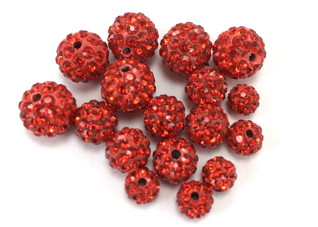 8mm Siam Red Rhinestone Bead 8mm Disco Bead Siam Red Bead - Etsy