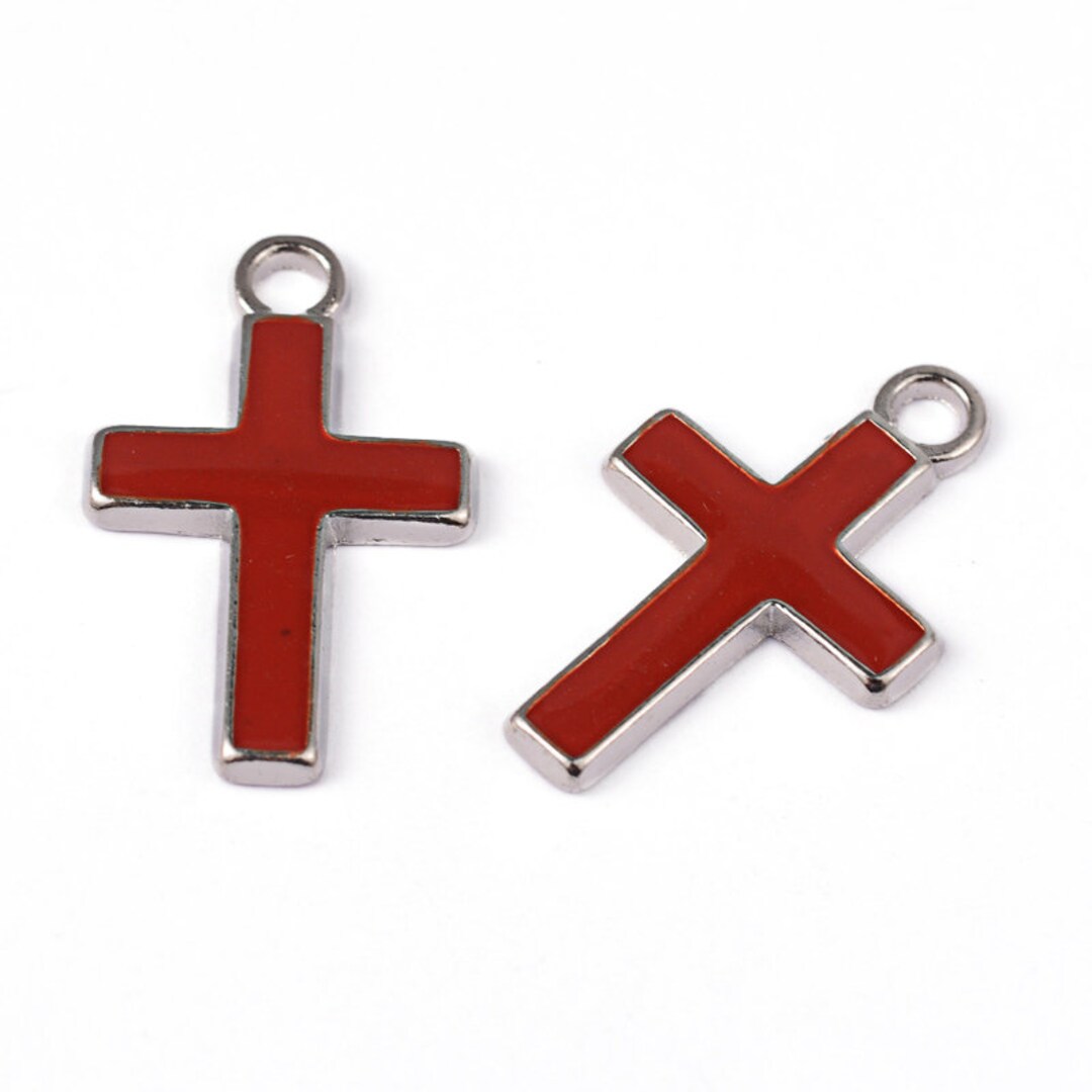 Red Cross Charm, Red Enamel Cross Charm, Toronto Supplier, Canadian ...