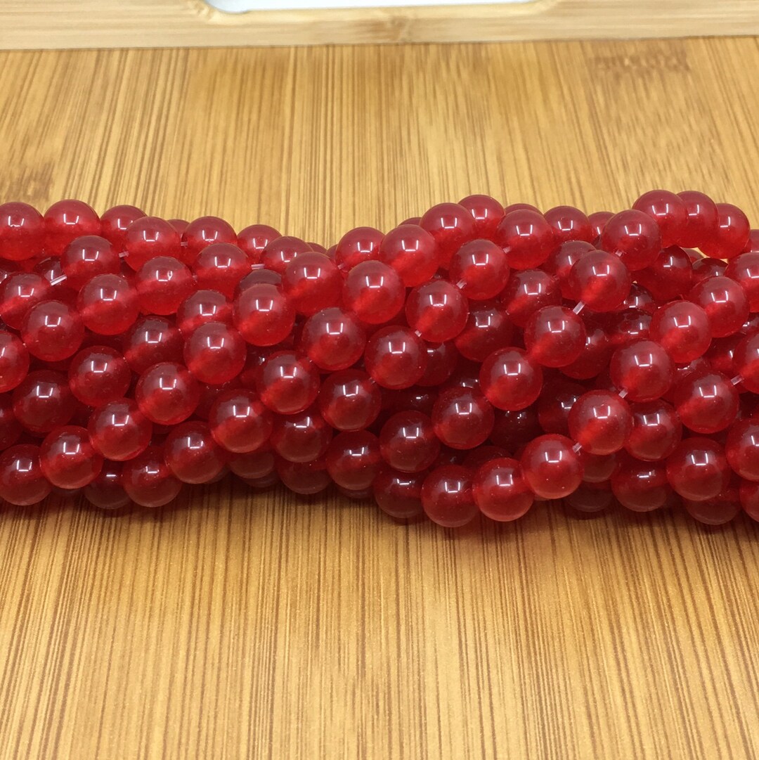 Transparent Red Jade Bead, Natural Stone Bead, 4mm, 6mm, 8mm Beads ...