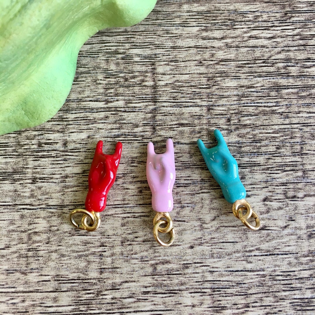 Mano Cornuto, Pink Cornicello, Red Mano Cornuto, Light Blue Hand Charm ...