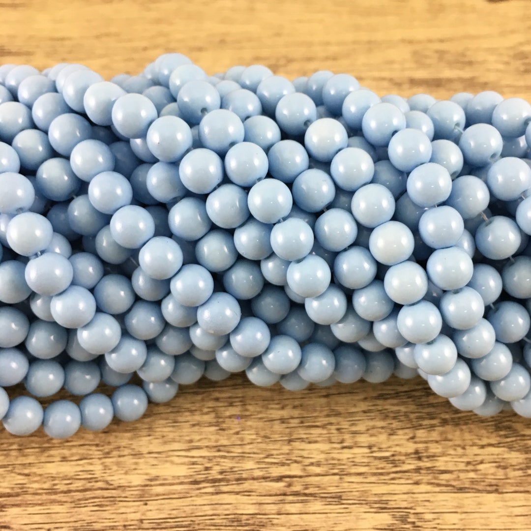 Opaque Baby Blue, Faux Blue Pearls, 6mm Glass Pearl, 8mm Glass Pearl ...