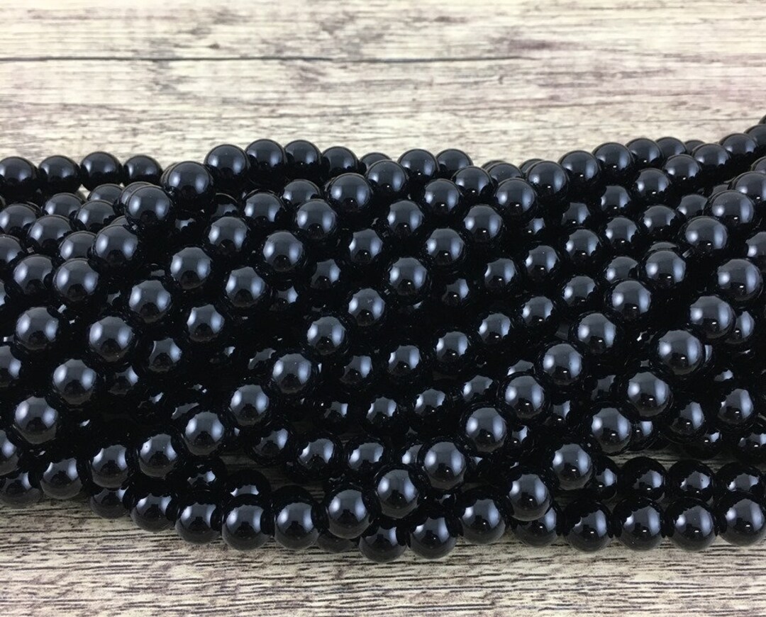 Shiny Onyx Bead, Black Natural Stone, Onyx Bead, Onyx Gem Stone, 4mm ...