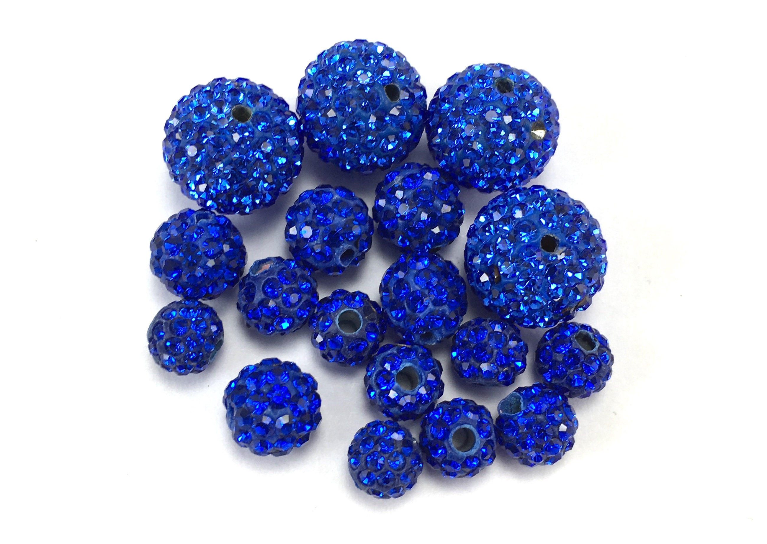 12mm Royal Blue Rhinestone Bead 12mm Disco bead Royal Blue | Etsy