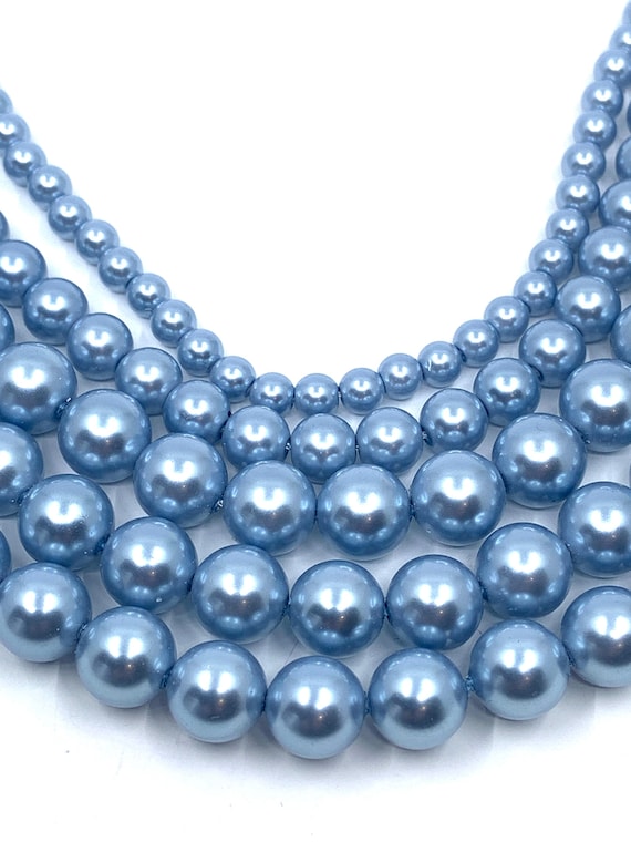 Baby Blue Shell Pearls 8mm Light Blue Shell Pearl 4mm 6mm - Etsy