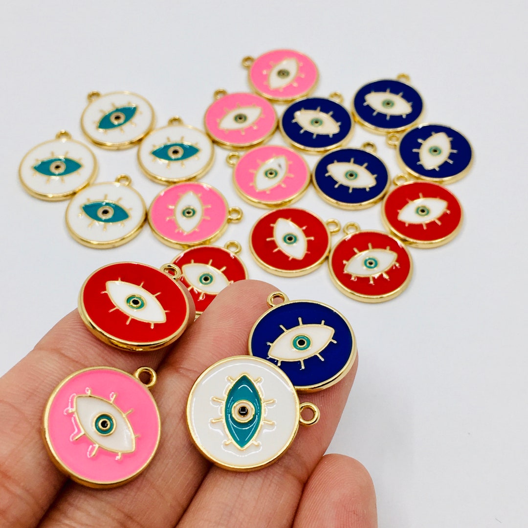 Evil Eye Charm, Royal Blue Round Evil Eye, Evil Eye Red, Pink Evil Eye ...