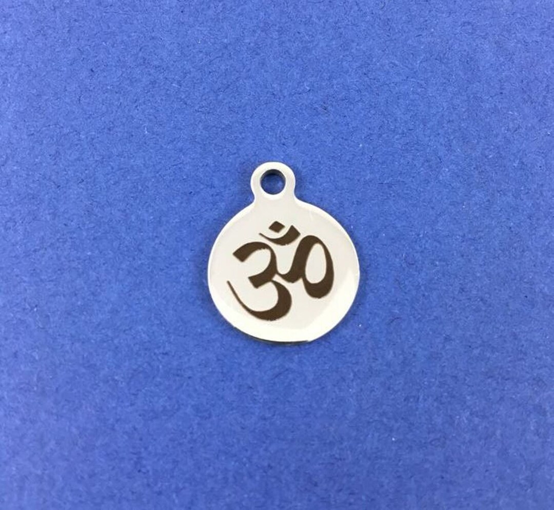 14mm Om Charm, Om Charm Ohm Charm, Gold Om Charm, Steel Om Charm ...