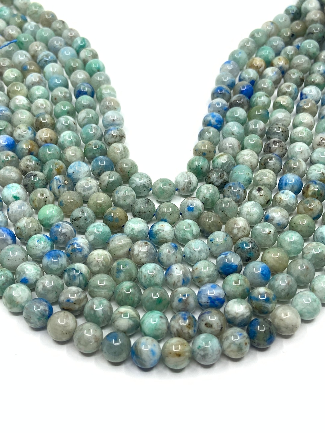 A Quality K2 Stone Bead, Natural Stone Bead, 6mm, 8mm, 10mm, Azurite in ...