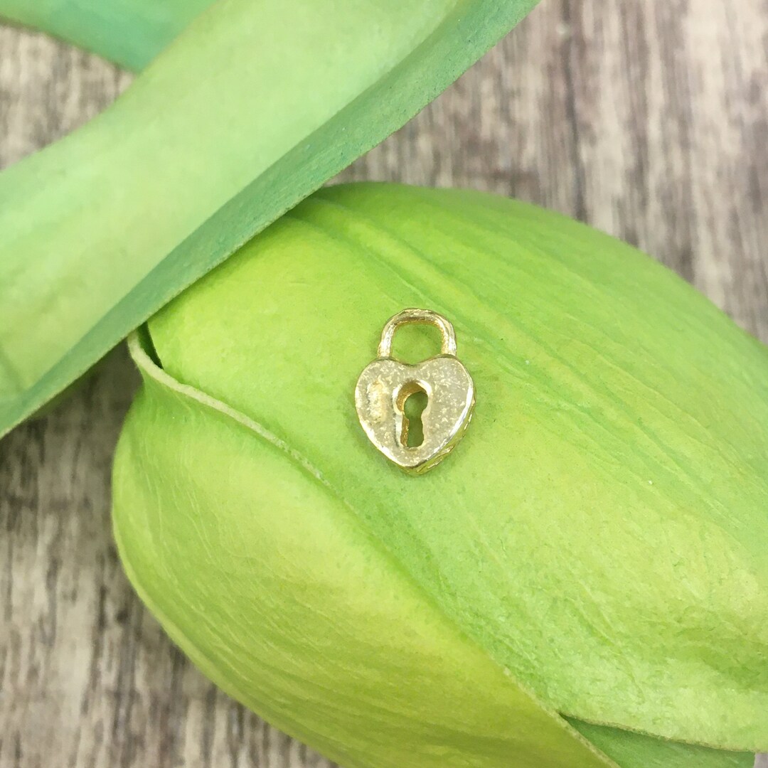 Sterling Silver Heart Lock Pendant, Hammered Heart Lock Charm ...