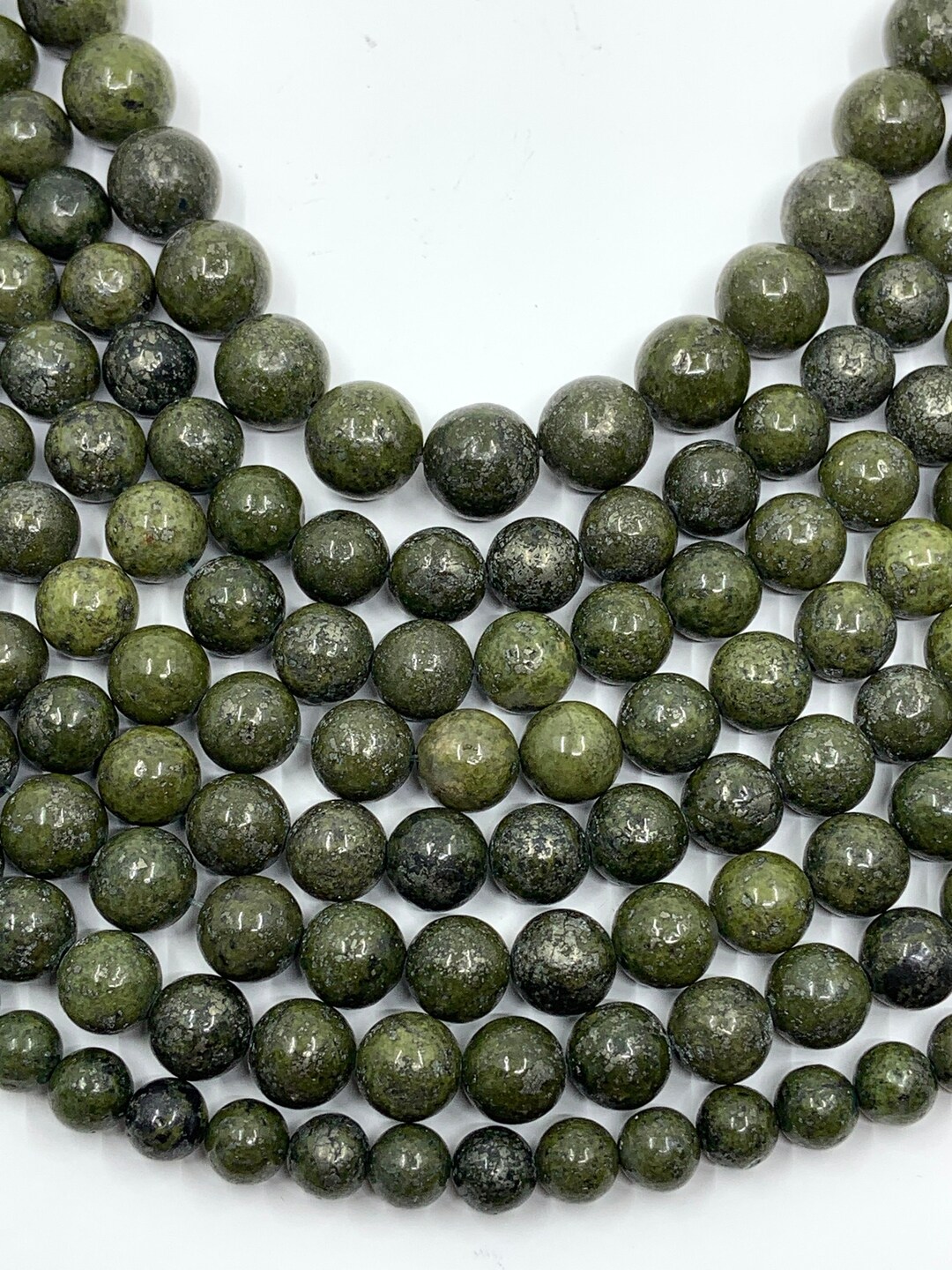 Forest Green Wood Beads, Dark Fern Green Gemstone, Full Strand, Jewelry ...