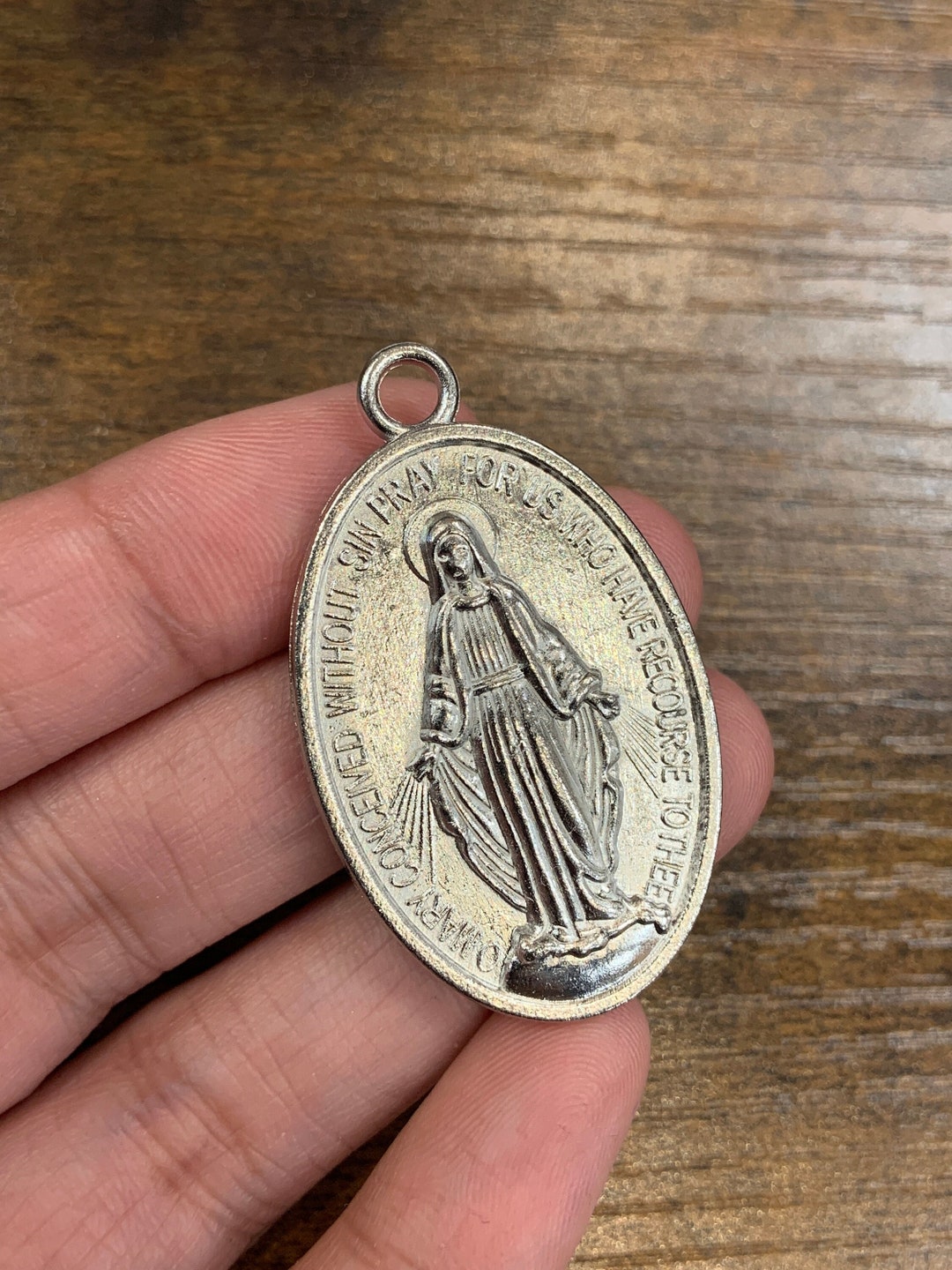 Miraculous Medal, Our Lady Medal, Big Virgin Mary Charm, Holy Mother ...