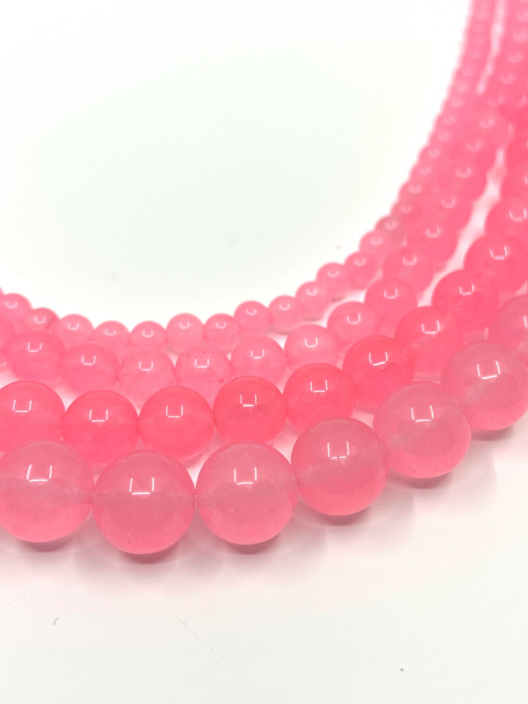 Transparent Pink Jade Bead, Natural Stone Bead, 4mm, 6mm, 8mm, 10mm - Etsy