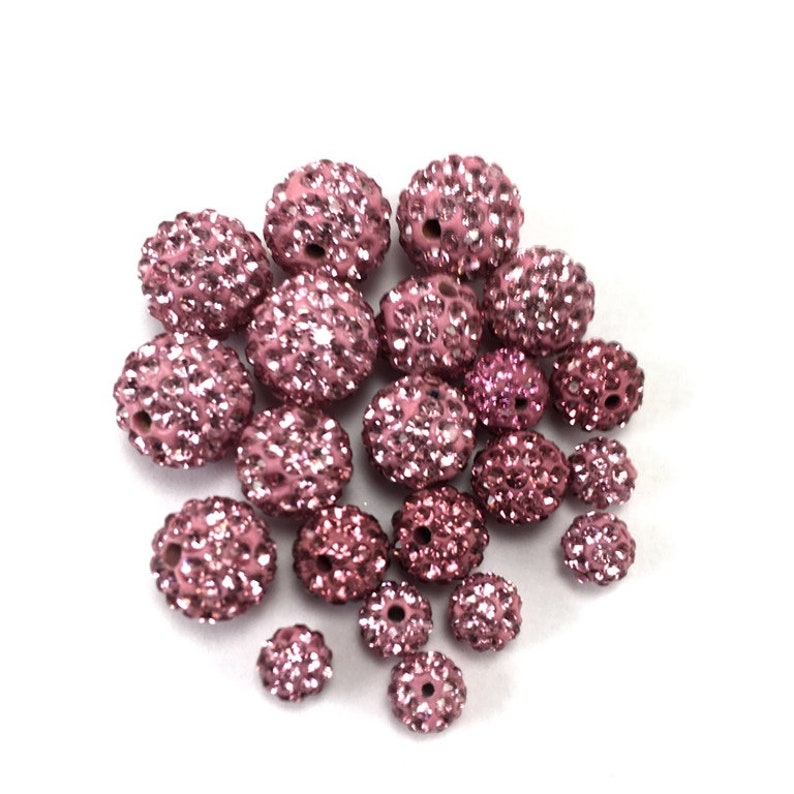 8mm Light Pink Rhinestone Bead 8mm Disco Bead Light Pink - Etsy