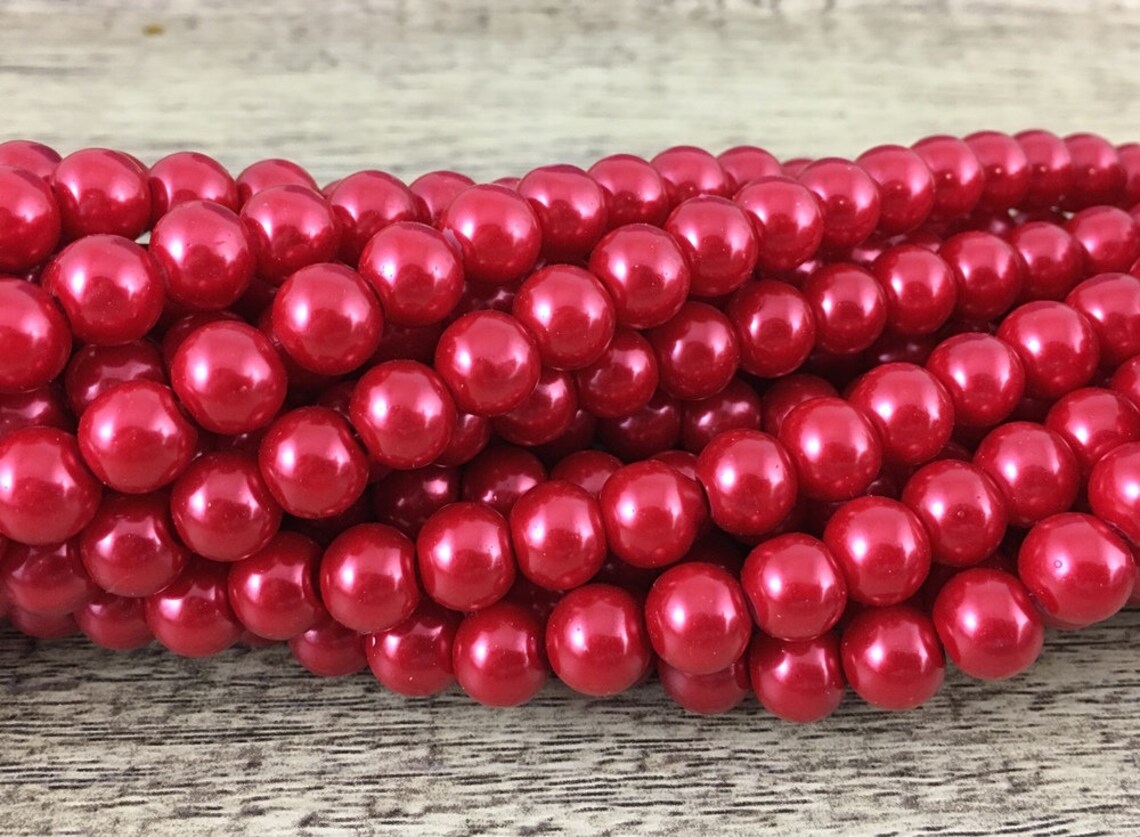 Burgundy Glass Pearl Bead Burgundy Pearls Glass Pearl Beads - Etsy UK