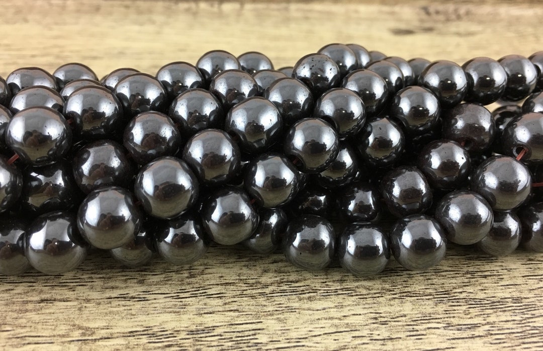 Magnetic Hematite Bead, Natural Stone, Hematite, 4mm, 6mm, 8mm, 10mm ...