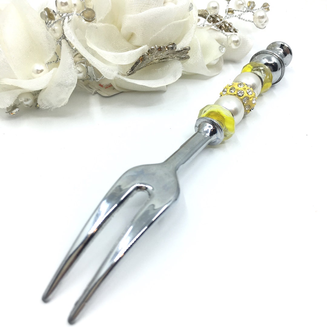 European Beadable Cutlery Horderves Fork, Decorative Cutlery ...