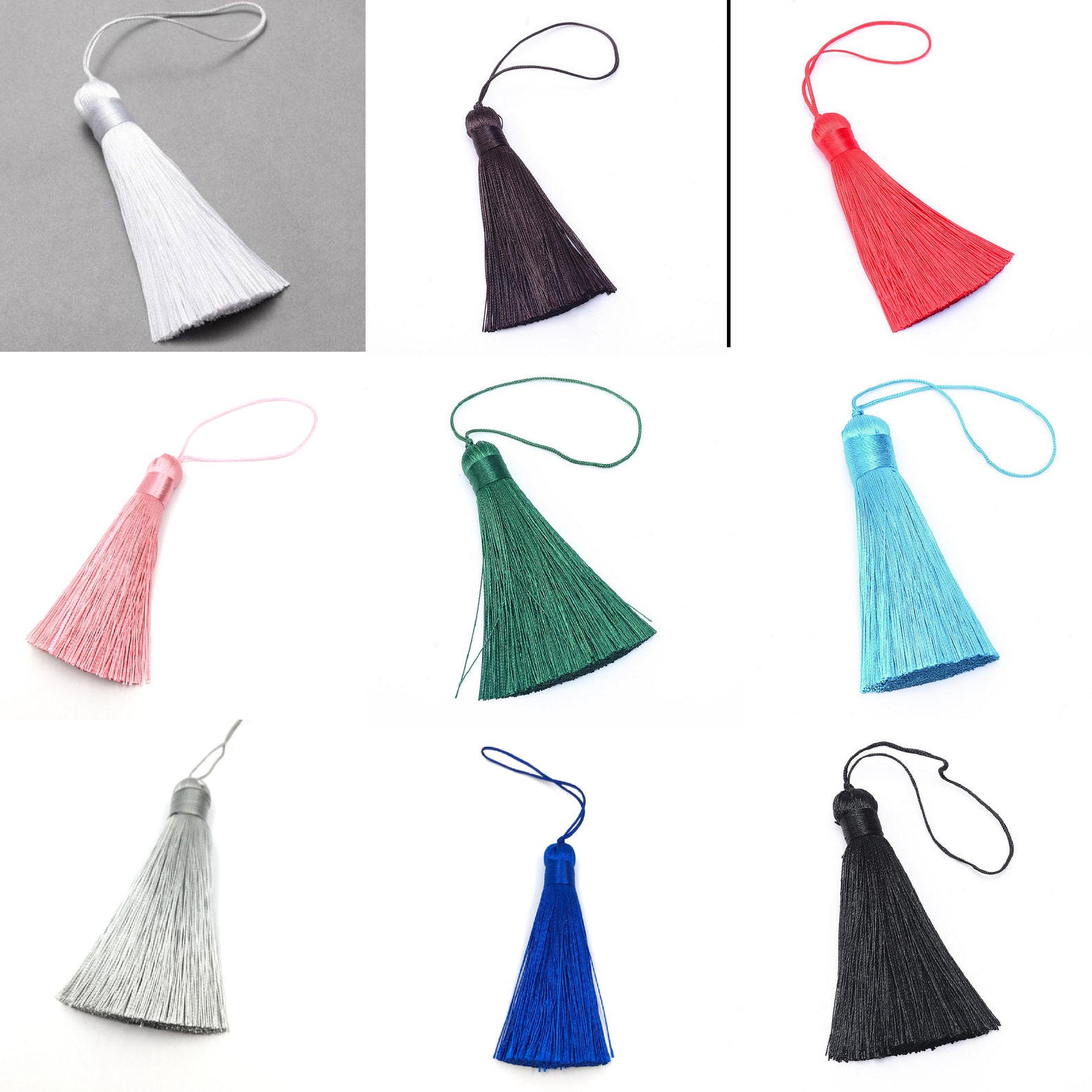 Silk Tassel Silk Thread Tassel Variety Color Thread 2 piece | Etsy