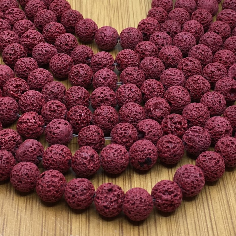 Burgundy Lava Beads Gem Stone Natural Stones 4mm 6mm 8mm - Etsy