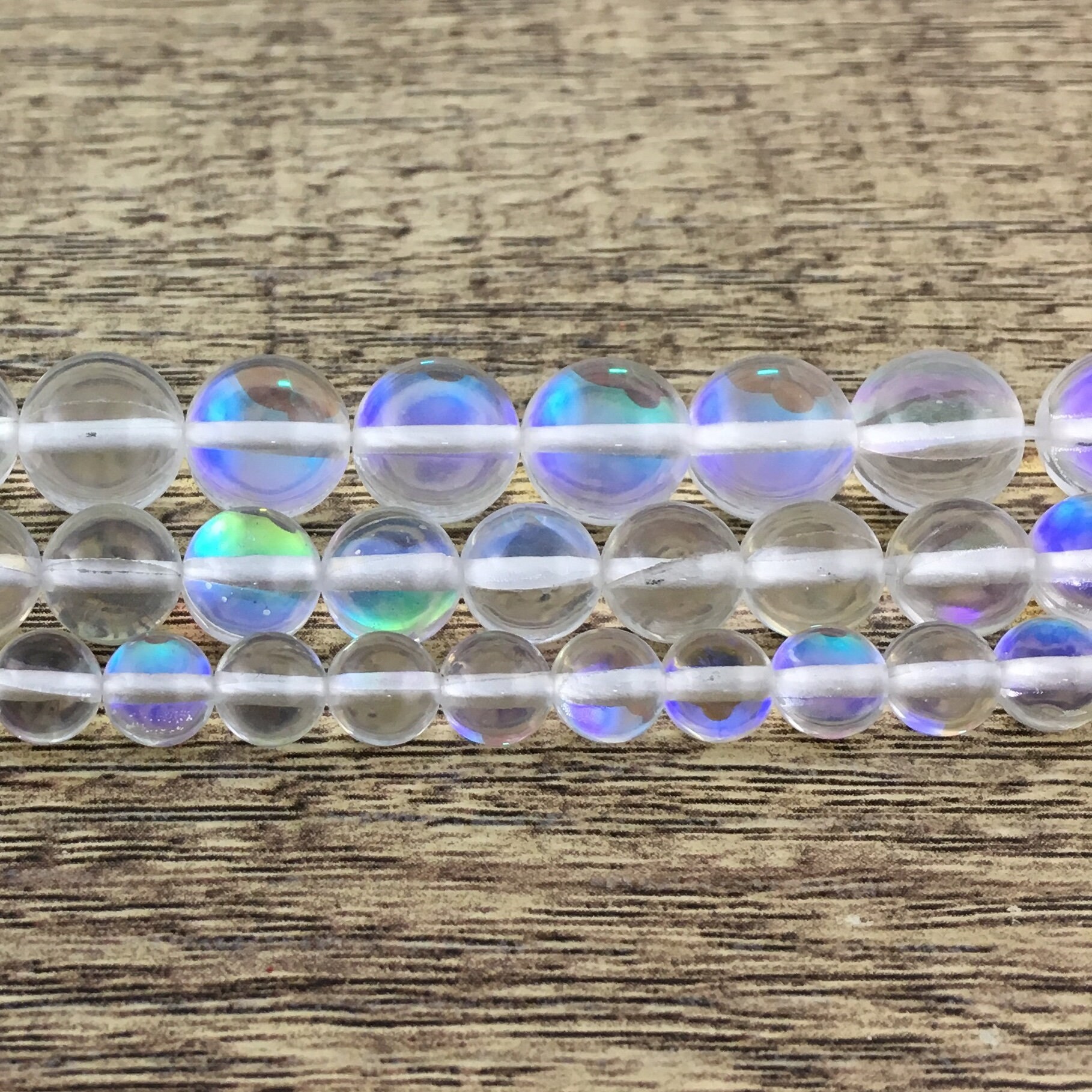 Mystic Aura Beads, Mystic Aura Flash Clear Quartz Beads, Gemstone Bead ...