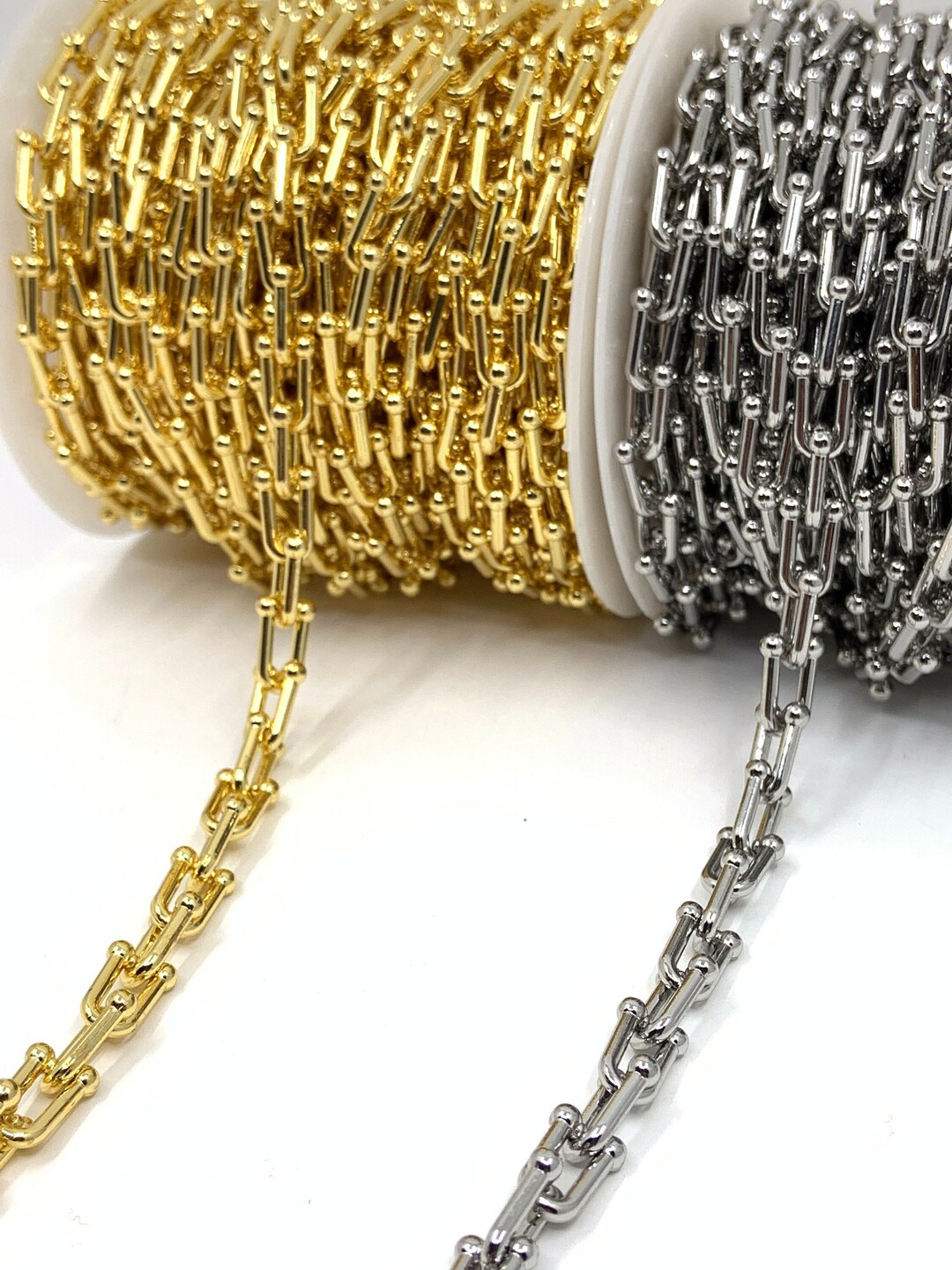 U-link Chain, Unfinished, Trendy Chunky Chain Links, by Yard, Gold ...